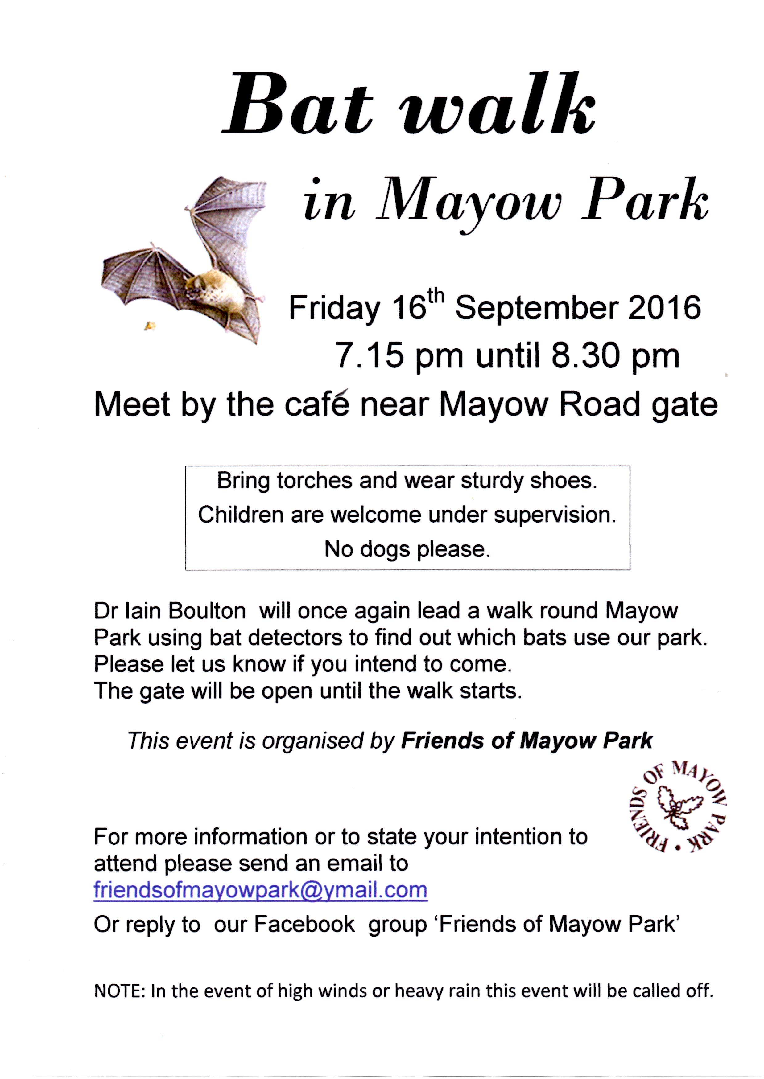 Mayow Park Bat Walk – Nature Conservation Lewisham